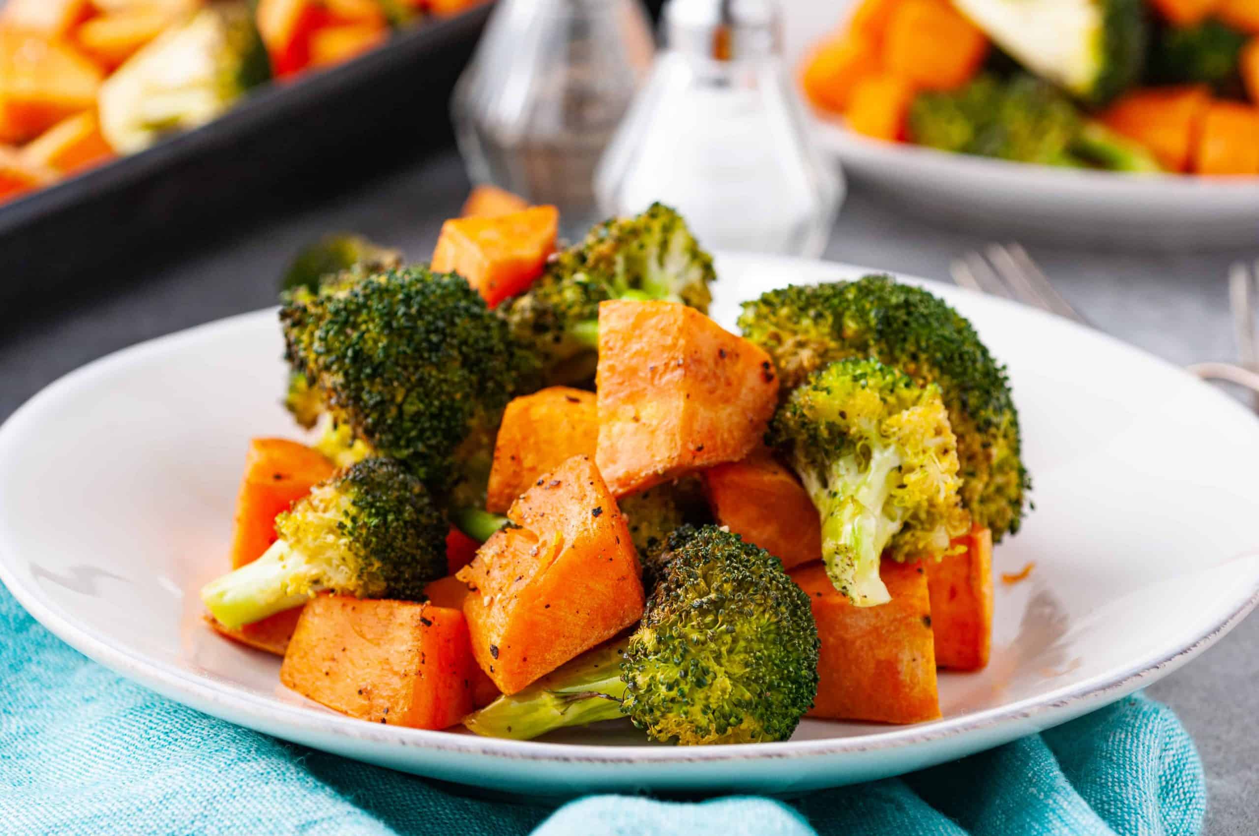 Roasted Broccoli and Sweet Potatoes in Coconut Oil - Marathons & Motivation