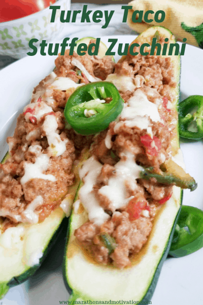 Delicious Turkey Taco Stuffed Zucchini - Marathons & Motivation