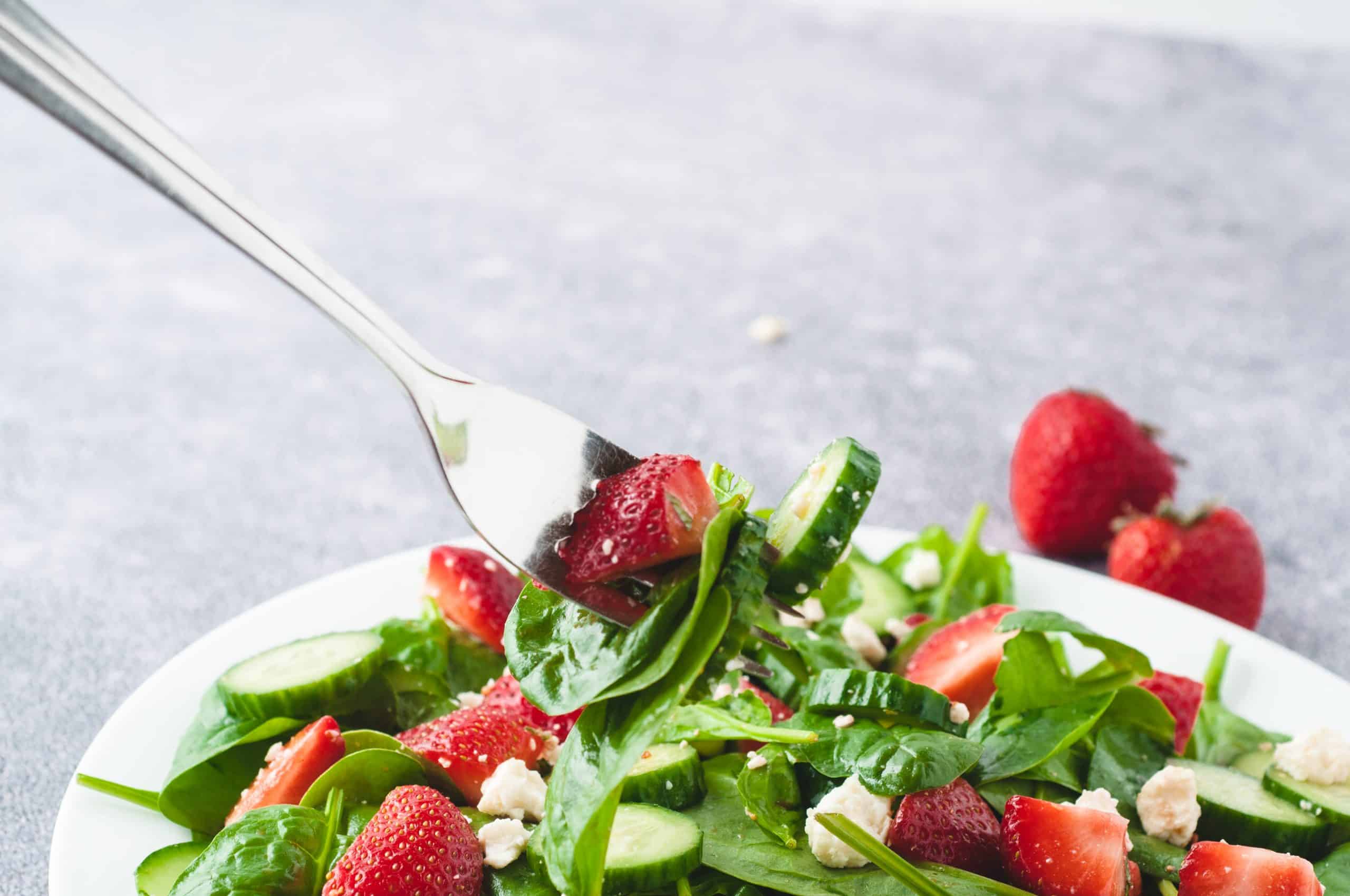 Cucumber Strawberry Salad - Marathons & Motivation
