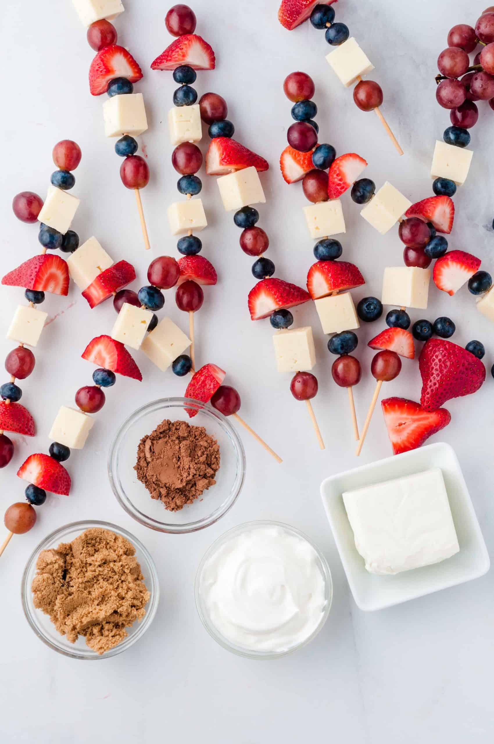 Fruit Kabobs with Cream Cheese Dip - Marathons & Motivation