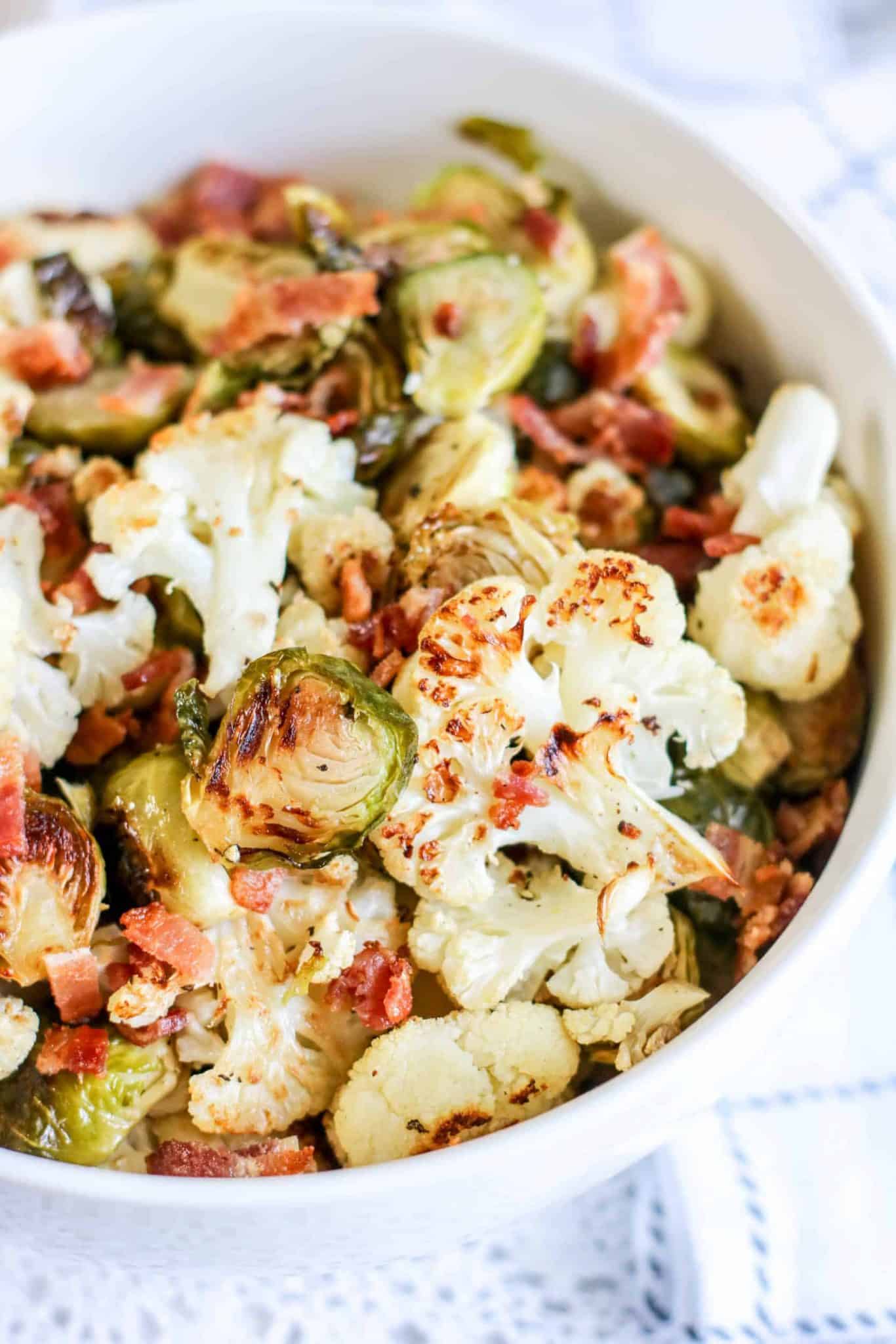 Roasted Cauliflower and Brussels Sprouts - Marathons & Motivation