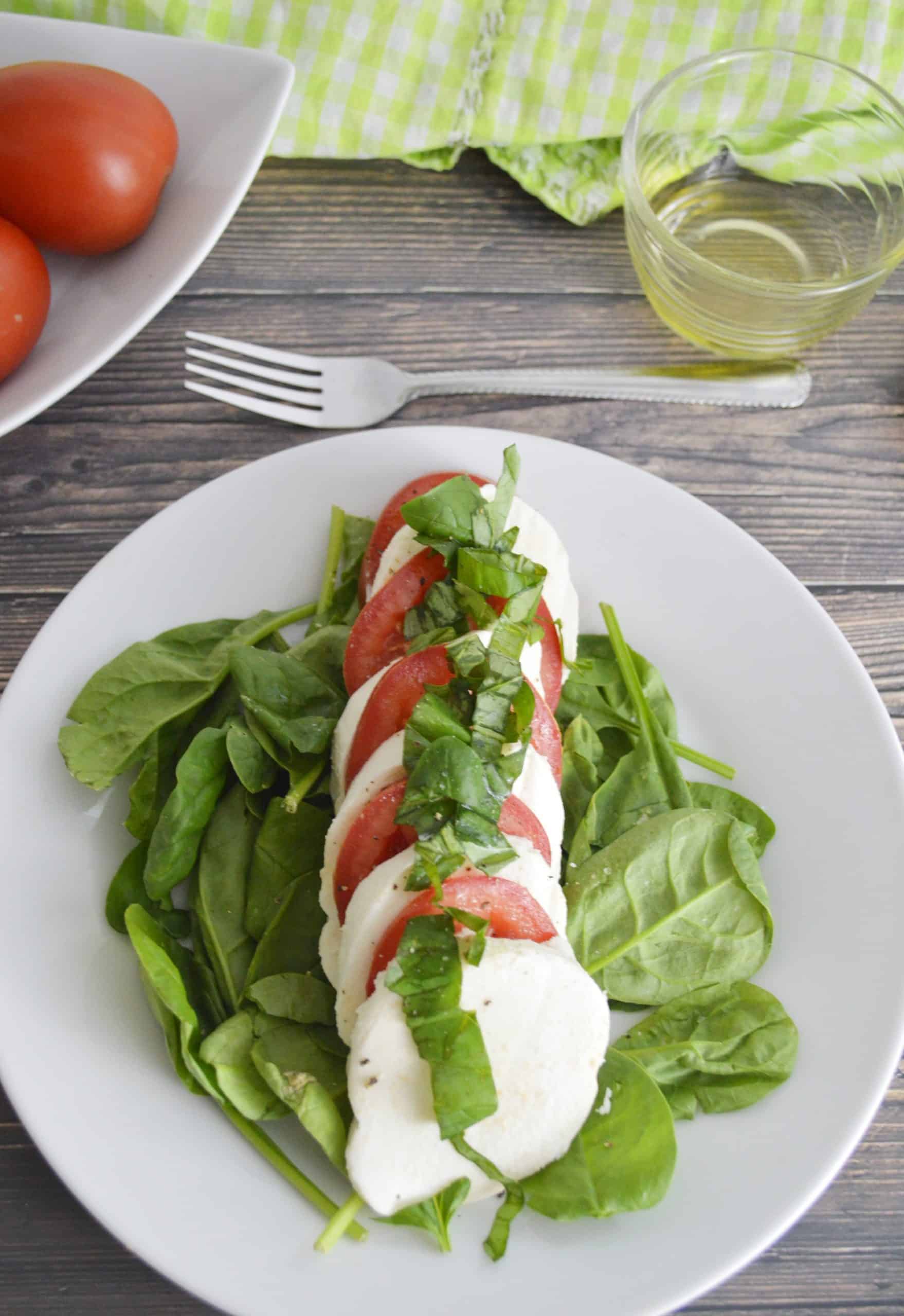 Caprese Salad with Spinach - Marathons & Motivation
