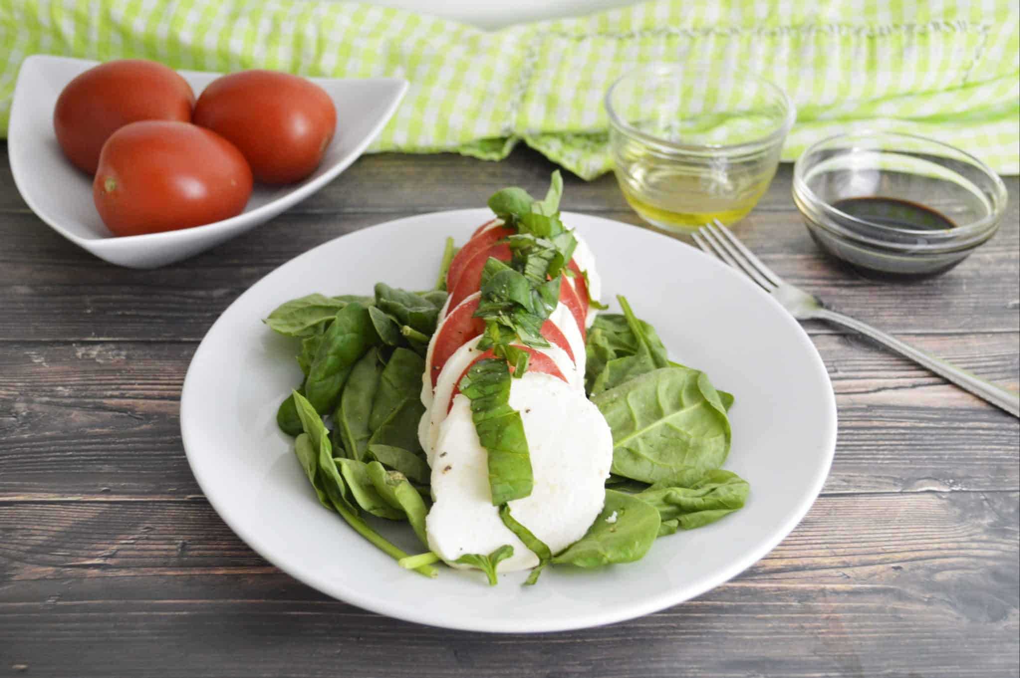 Caprese Salad with Spinach - Marathons & Motivation