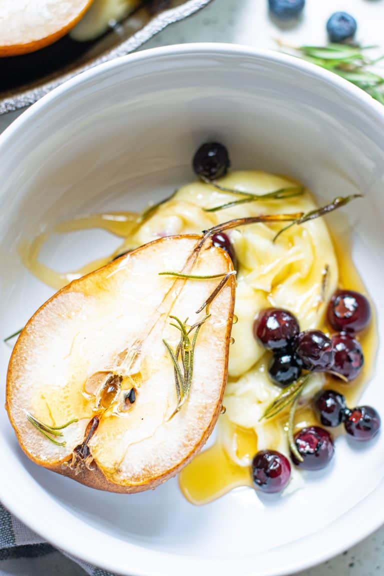 Baked Pears and Cheese with Blueberries - Marathons & Motivation