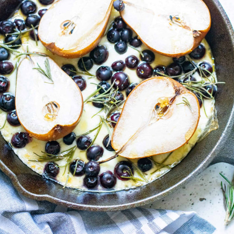 Baked Pears and Cheese with Blueberries - Marathons & Motivation