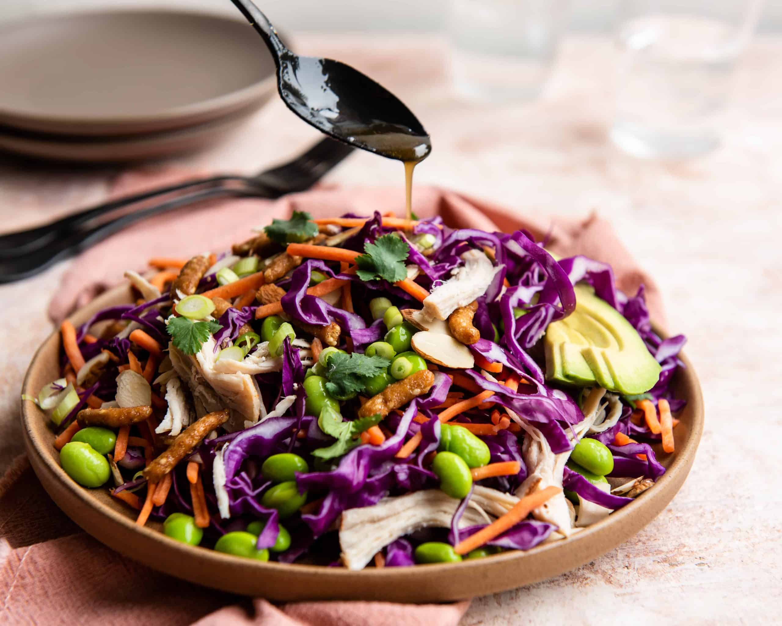 Sesame Chicken Salad with Avocado - Marathons & Motivation