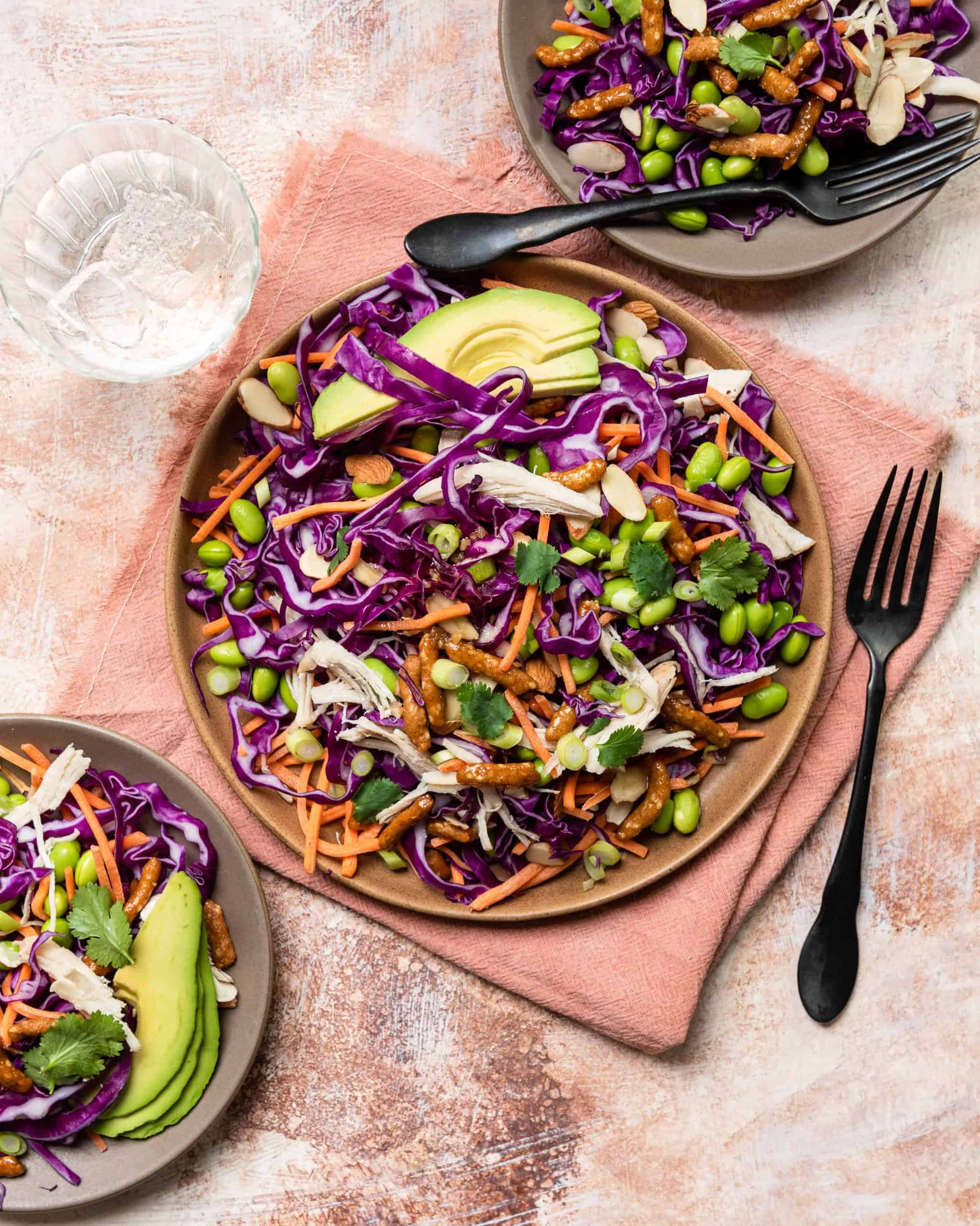 Sesame Chicken Salad with Avocado - Marathons & Motivation