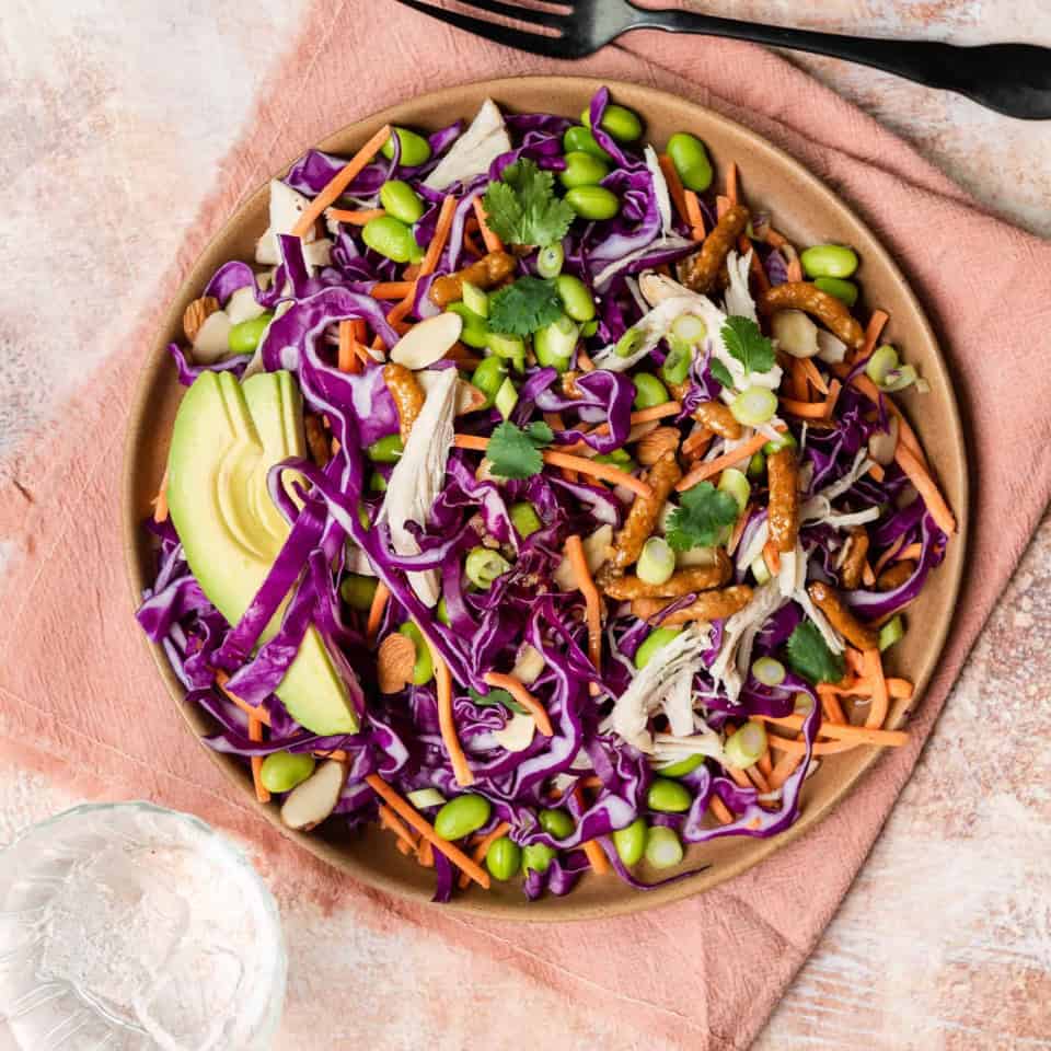 Sesame Chicken Salad with Avocado - Marathons & Motivation