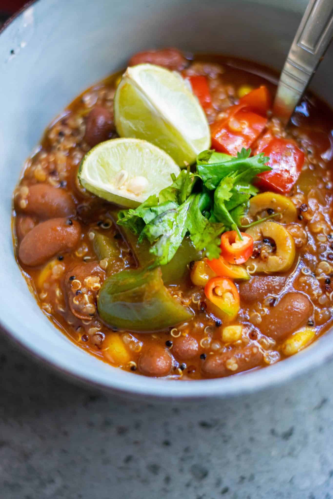 Vegan Quinoa Chili Recipe - Marathons & Motivation