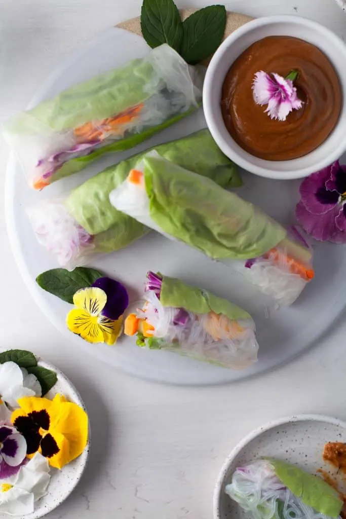 Vegetable Spring Roll Recipe with Rice Noodles - Marathons & Motivation