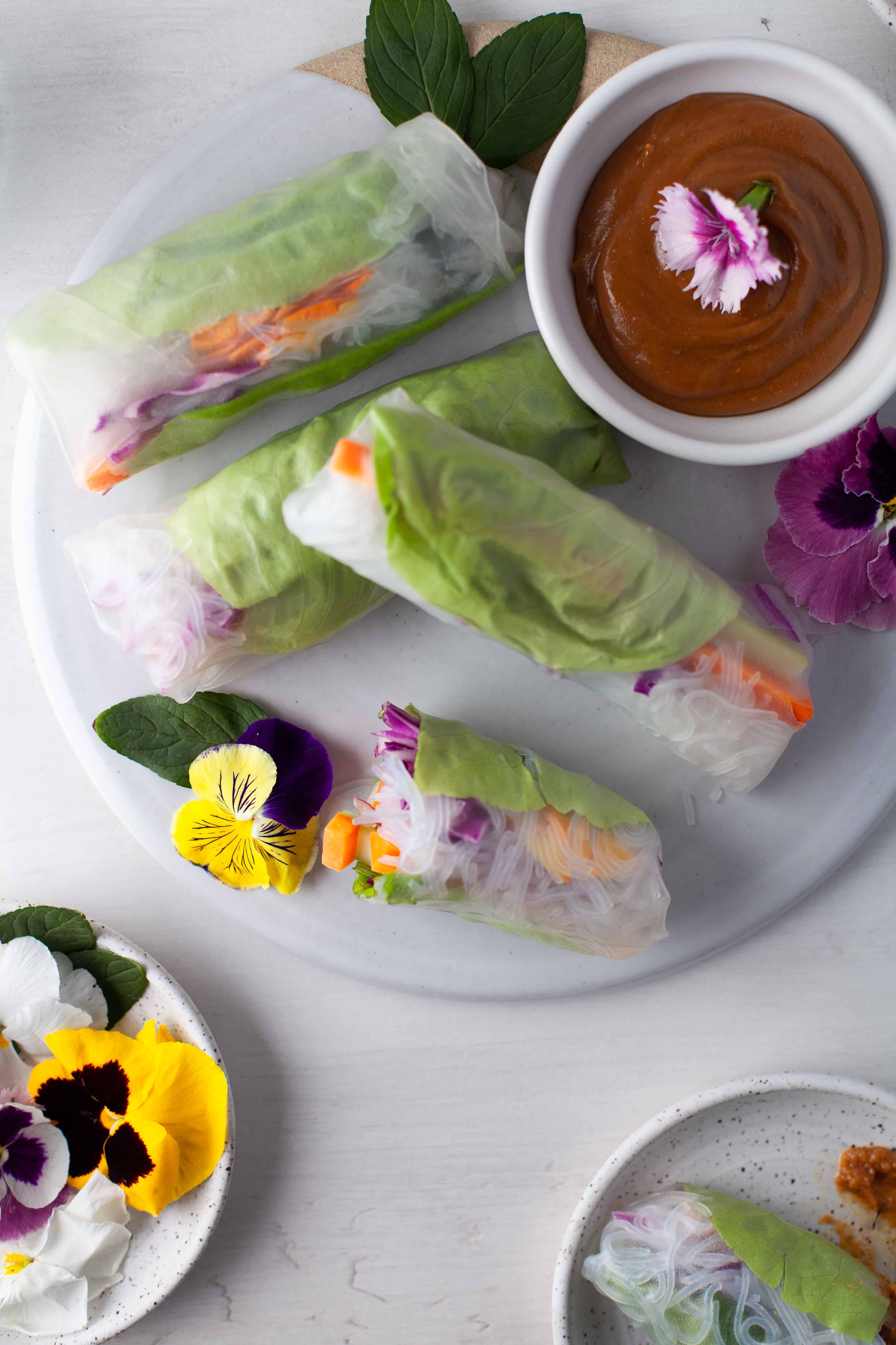 Vegetable Spring Roll Recipe with Rice Noodles - Marathons & Motivation