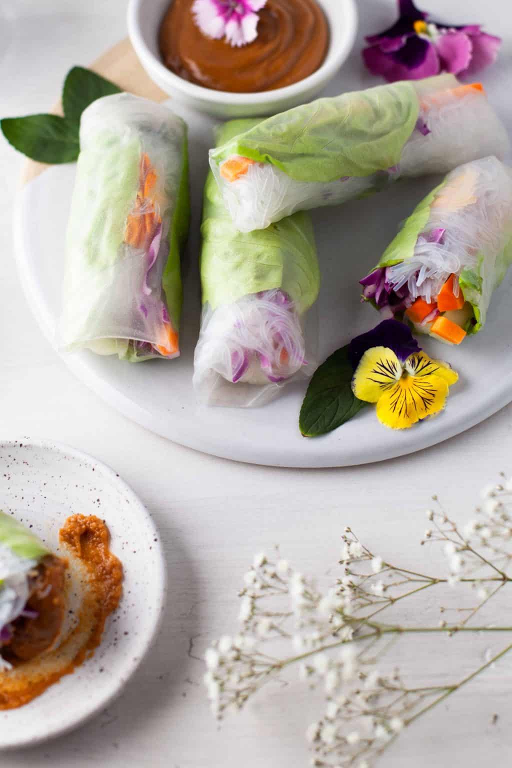 Vegetable Spring Roll Recipe with Rice Noodles - Marathons & Motivation