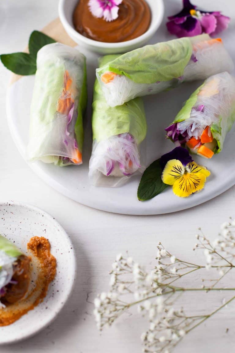 Vegetable Spring Roll Recipe with Rice Noodles - Marathons & Motivation