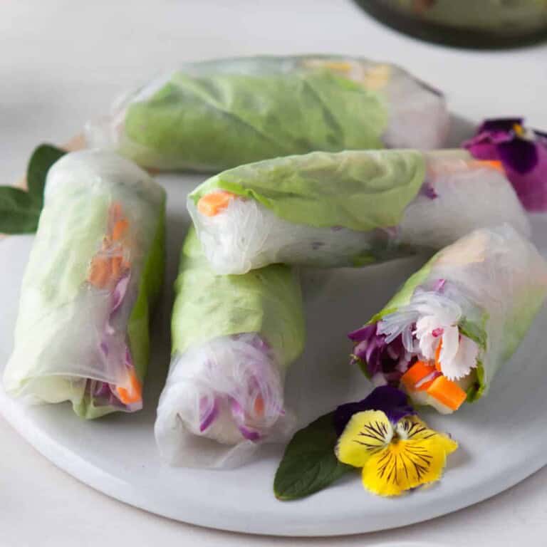 Vegetable Spring Roll Recipe with Rice Noodles - Marathons & Motivation