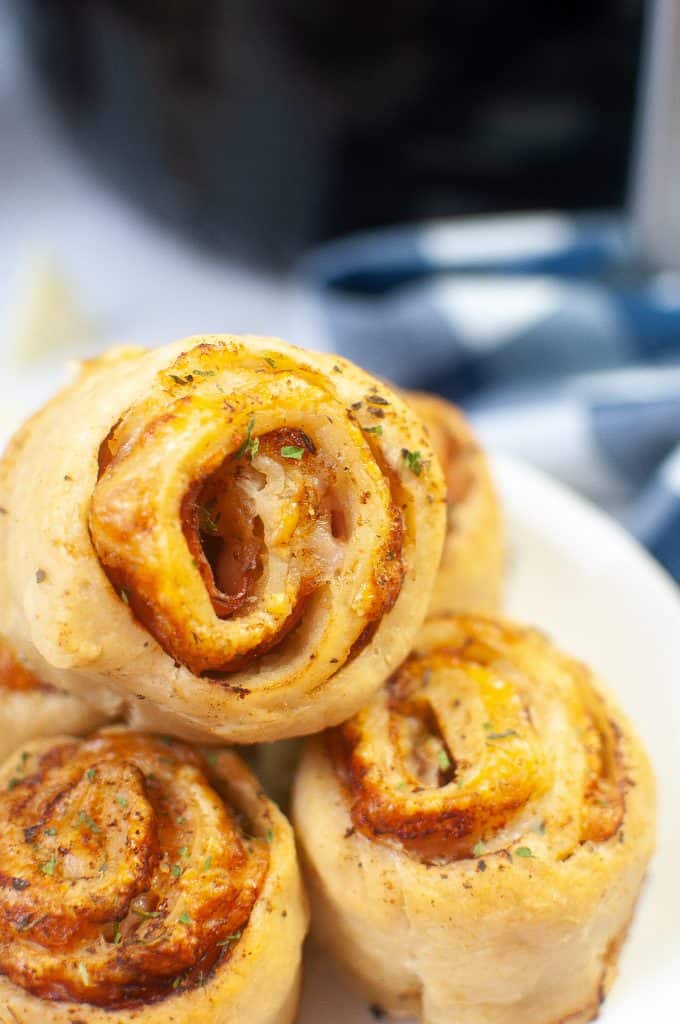 The Best Air Fryer Ham and Cheese Pinwheels - Marathons & Motivation