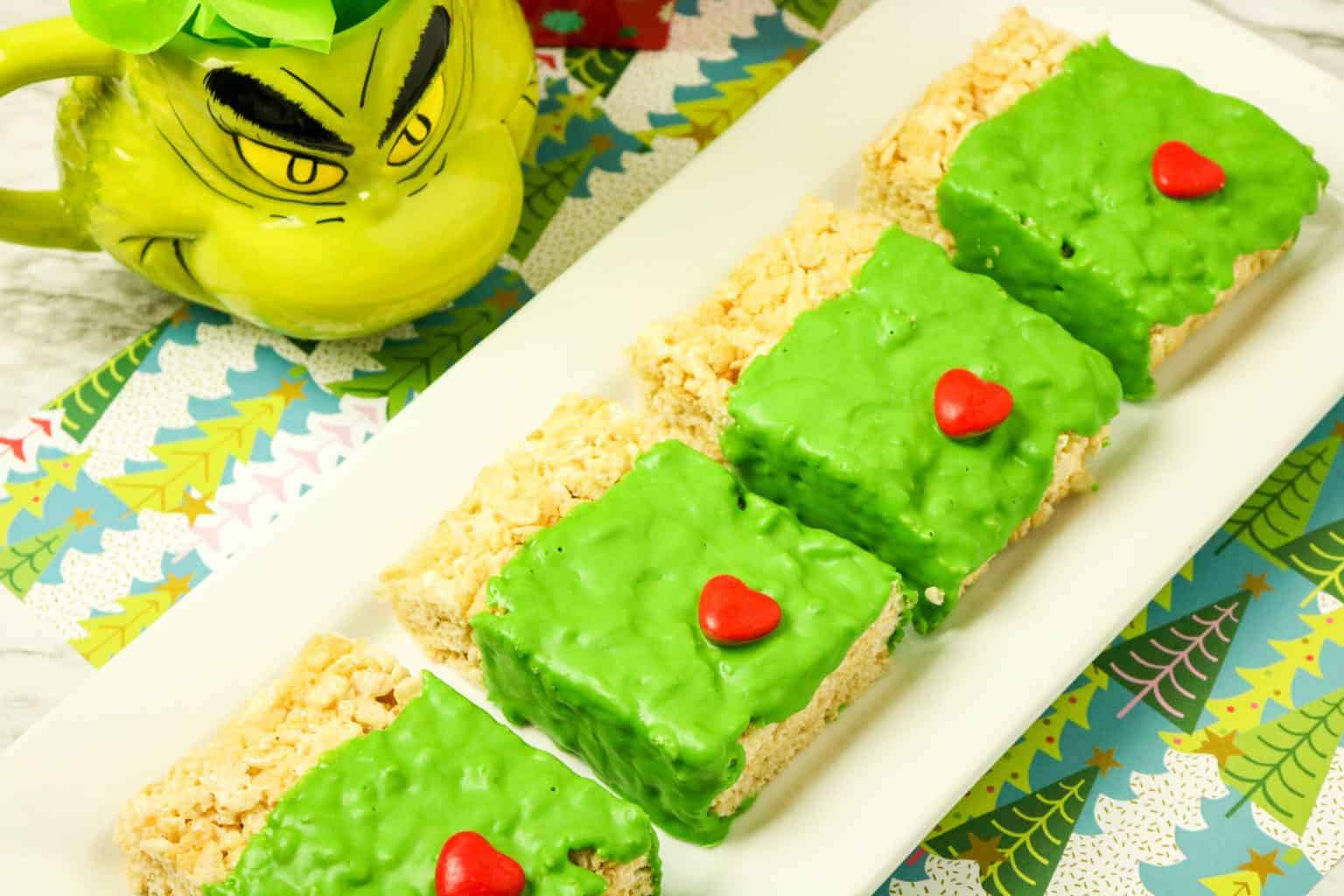 Grinch Rice Krispies Treats - Marathons & Motivation