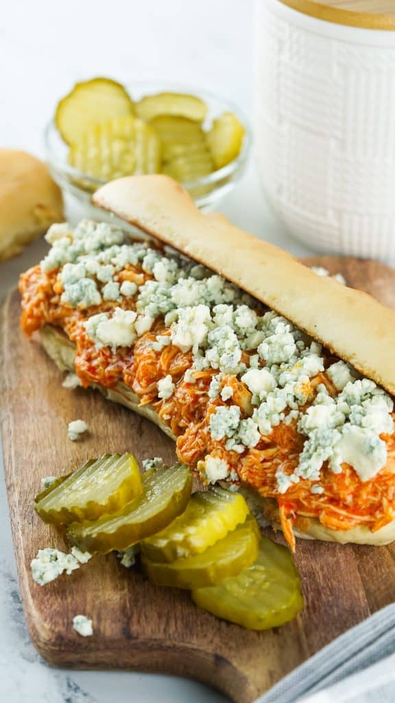 Slow Cooker Buffalo Chicken Sandwiches - Marathons & Motivation