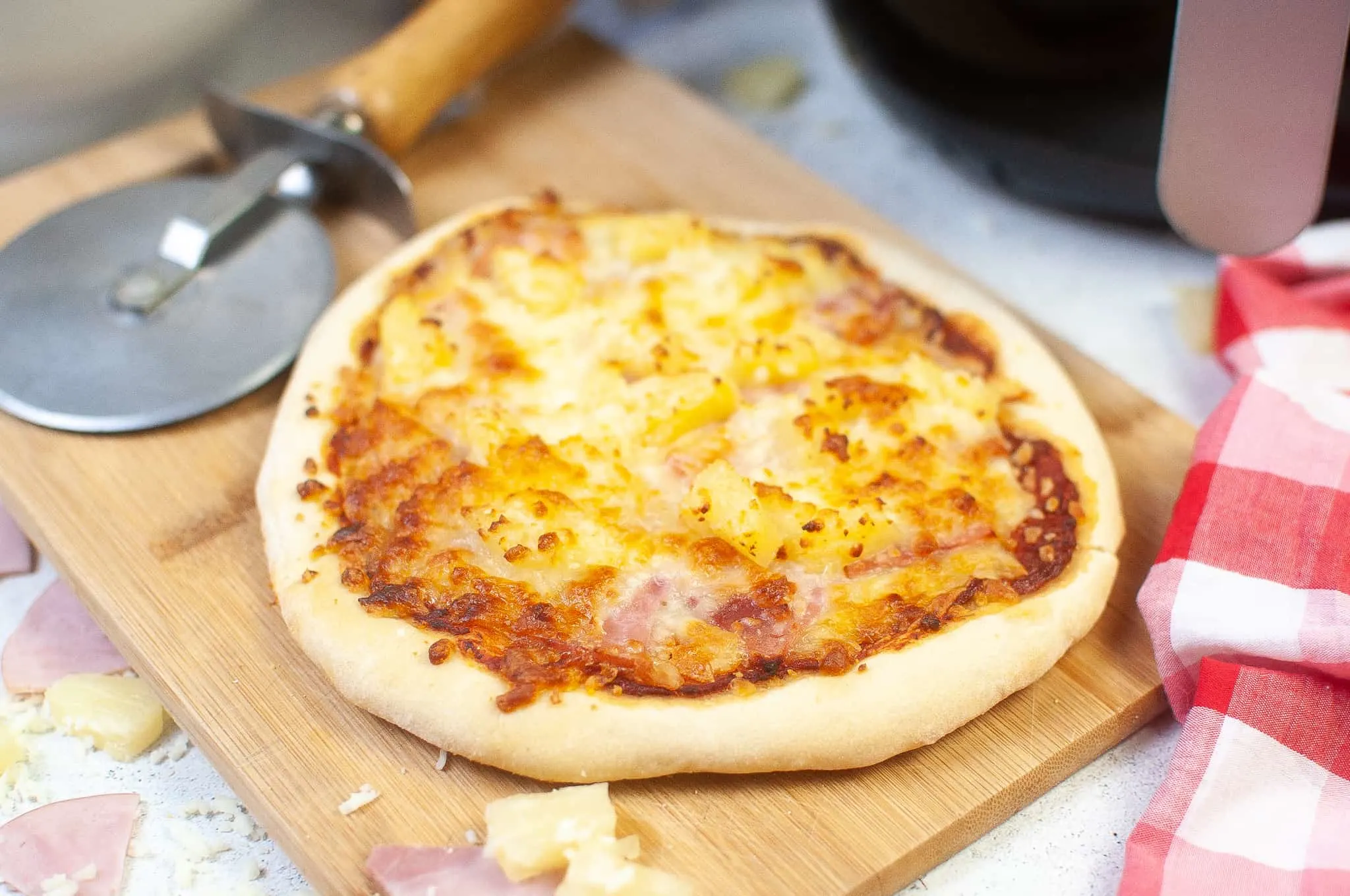 Air Fryer Pizza Recipe with Ham and Pineapple - Marathons & Motivation