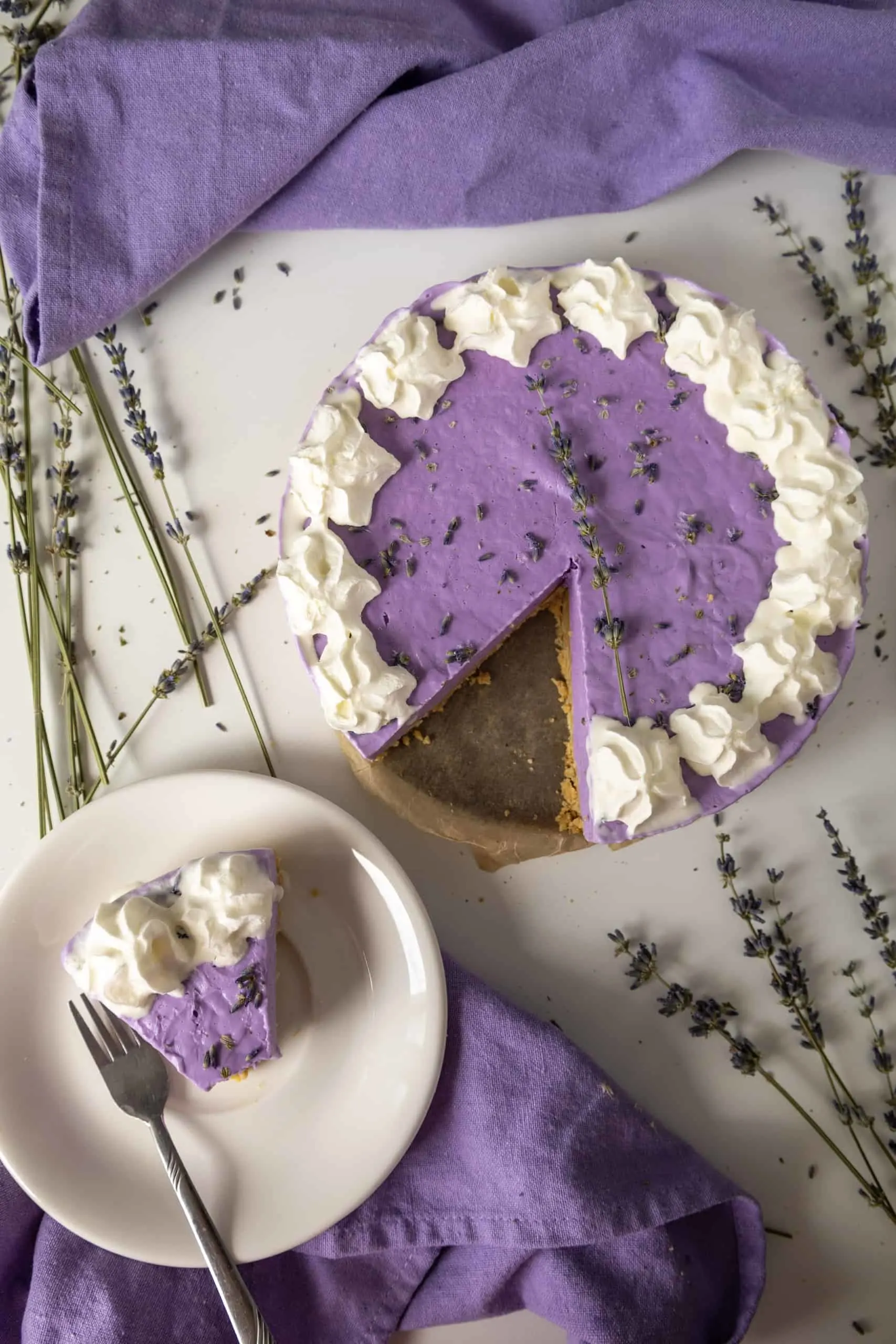 No Bake Lavender Cheesecake - Marathons & Motivation
