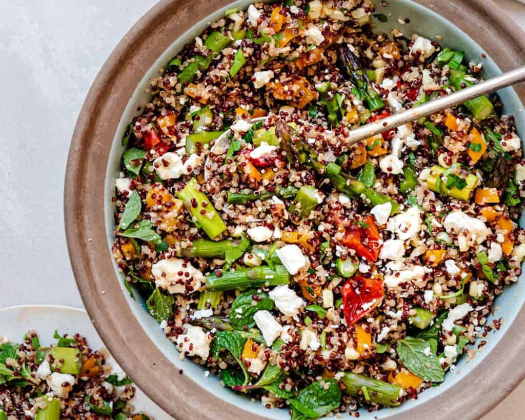Roasted Vegetable Quinoa Salad - Marathons & Motivation