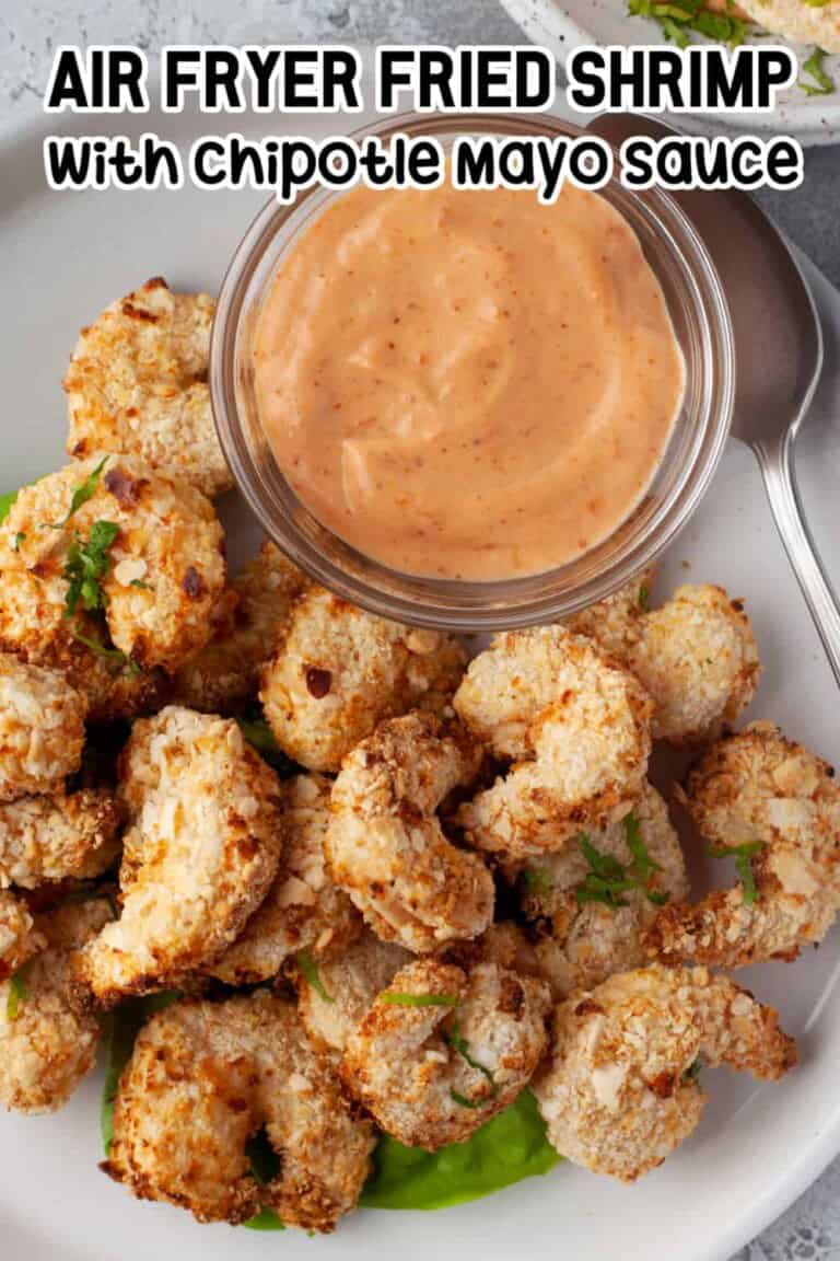 Air Fryer Fried Shrimp with Chipotle Mayonnaise - Marathons & Motivation