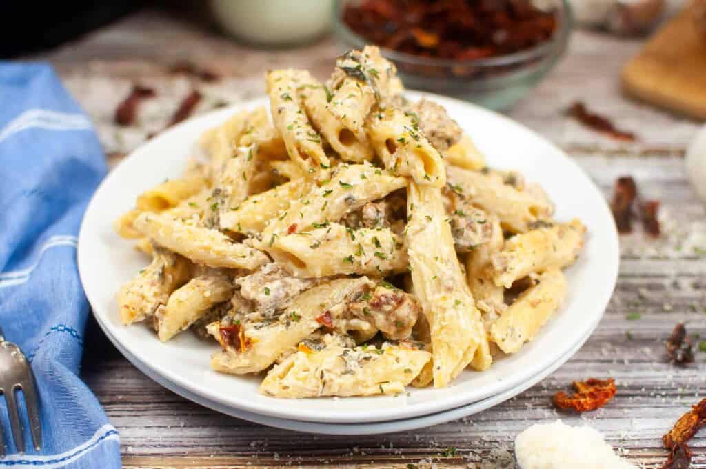 Instant Pot Sausage Pasta with Cream Sauce - Marathons & Motivation