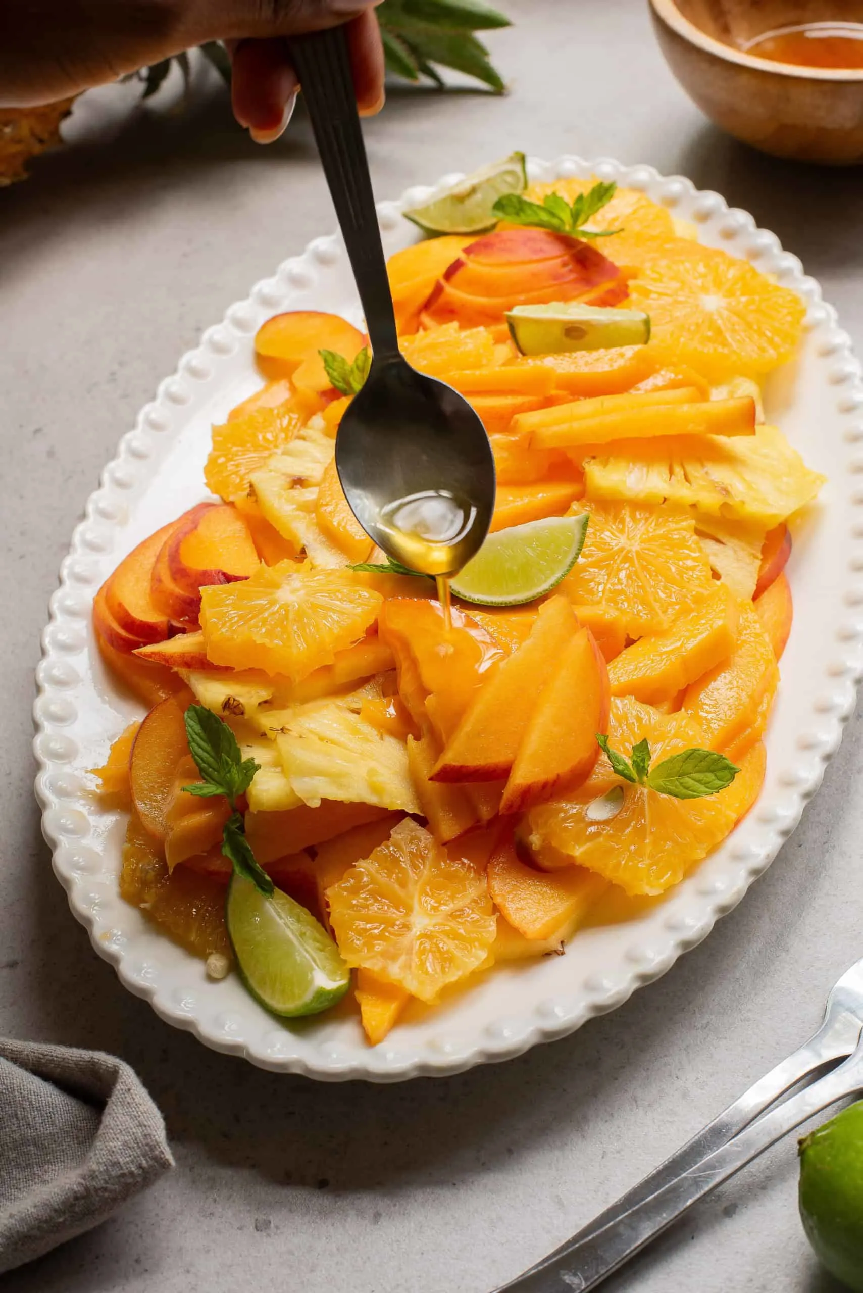 Summer Fruit Salad with Honey Lime Dressing - Marathons & Motivation