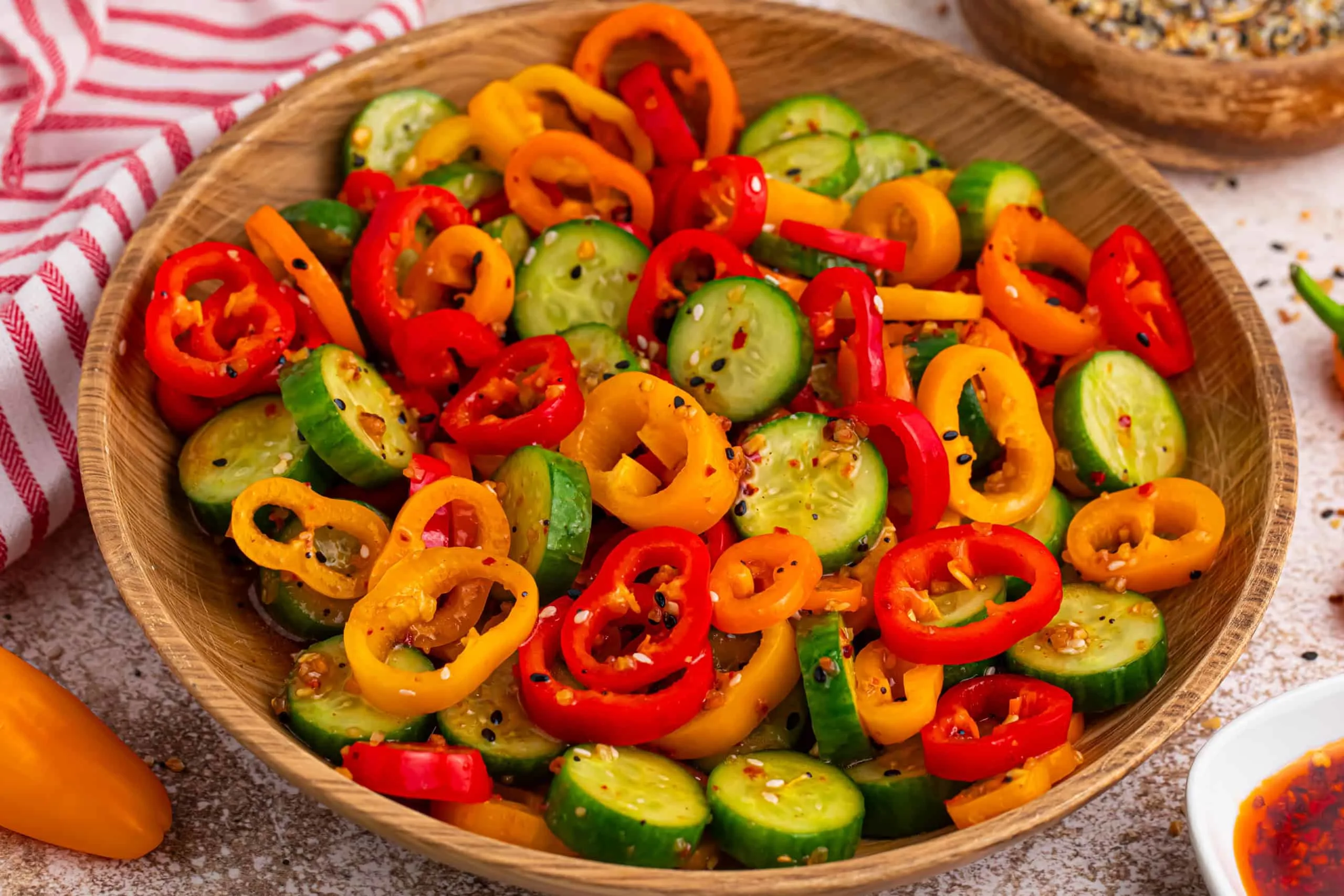 Viral Cucumber Pepper Salad Recipe - Marathons & Motivation