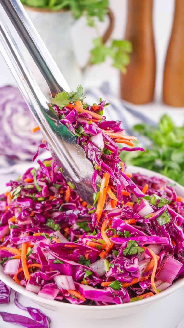 Red Cabbage Coleslaw (No Mayo!) - Marathons & Motivation