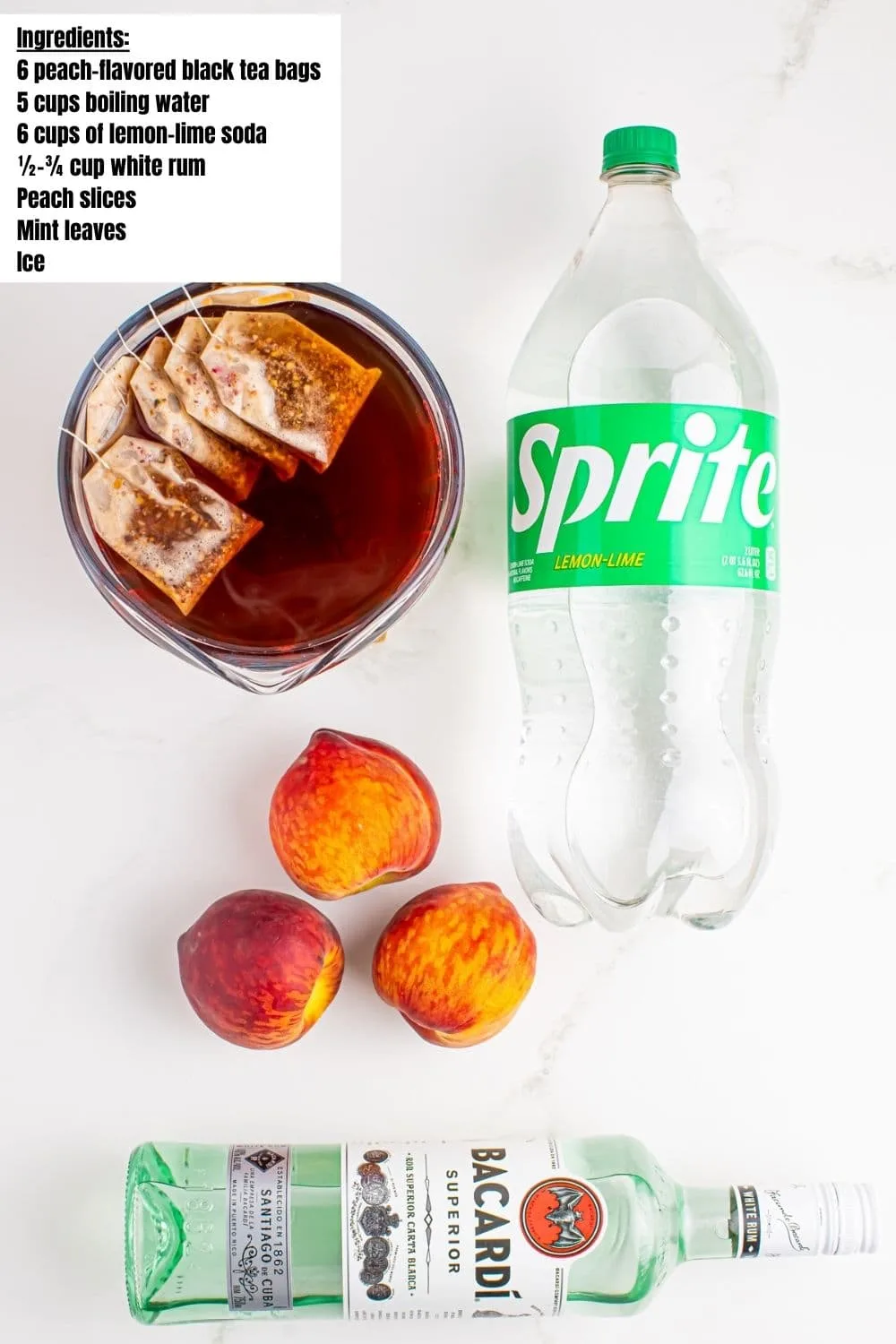 Sparkling Peach Tea Cocktail - Marathons & Motivation