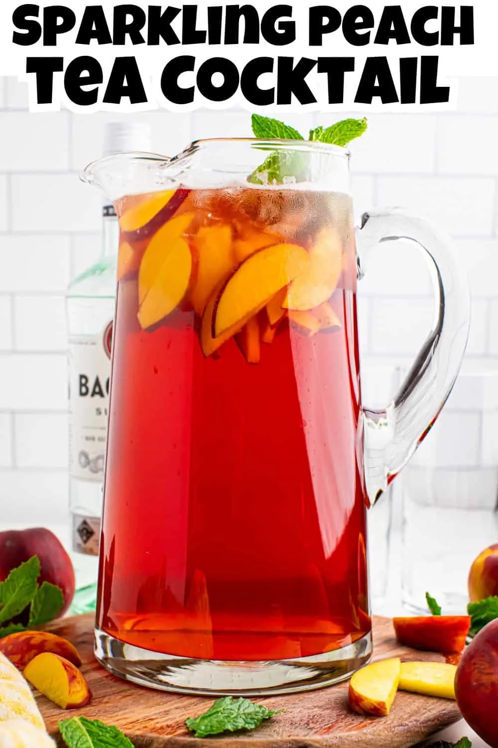 Sparkling Peach Tea Cocktail - Marathons & Motivation