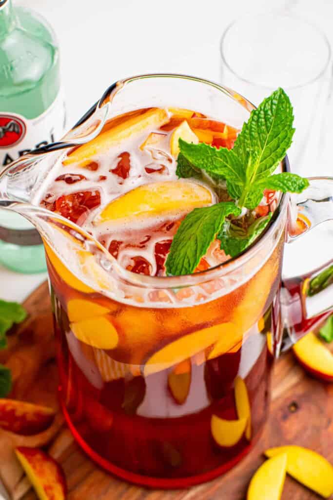 Sparkling Peach Tea Cocktail - Marathons & Motivation