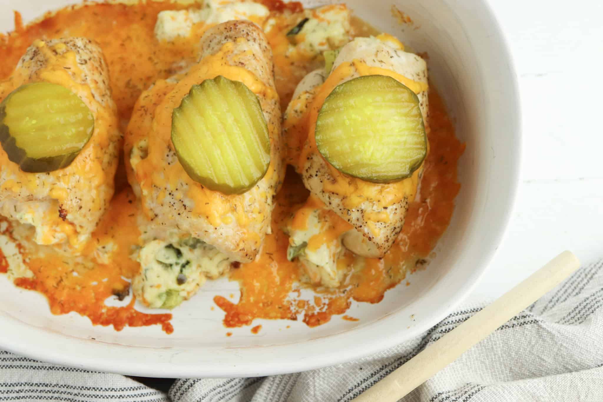Pickle Chicken Recipe Stuffed with Cream Cheese - Marathons & Motivation