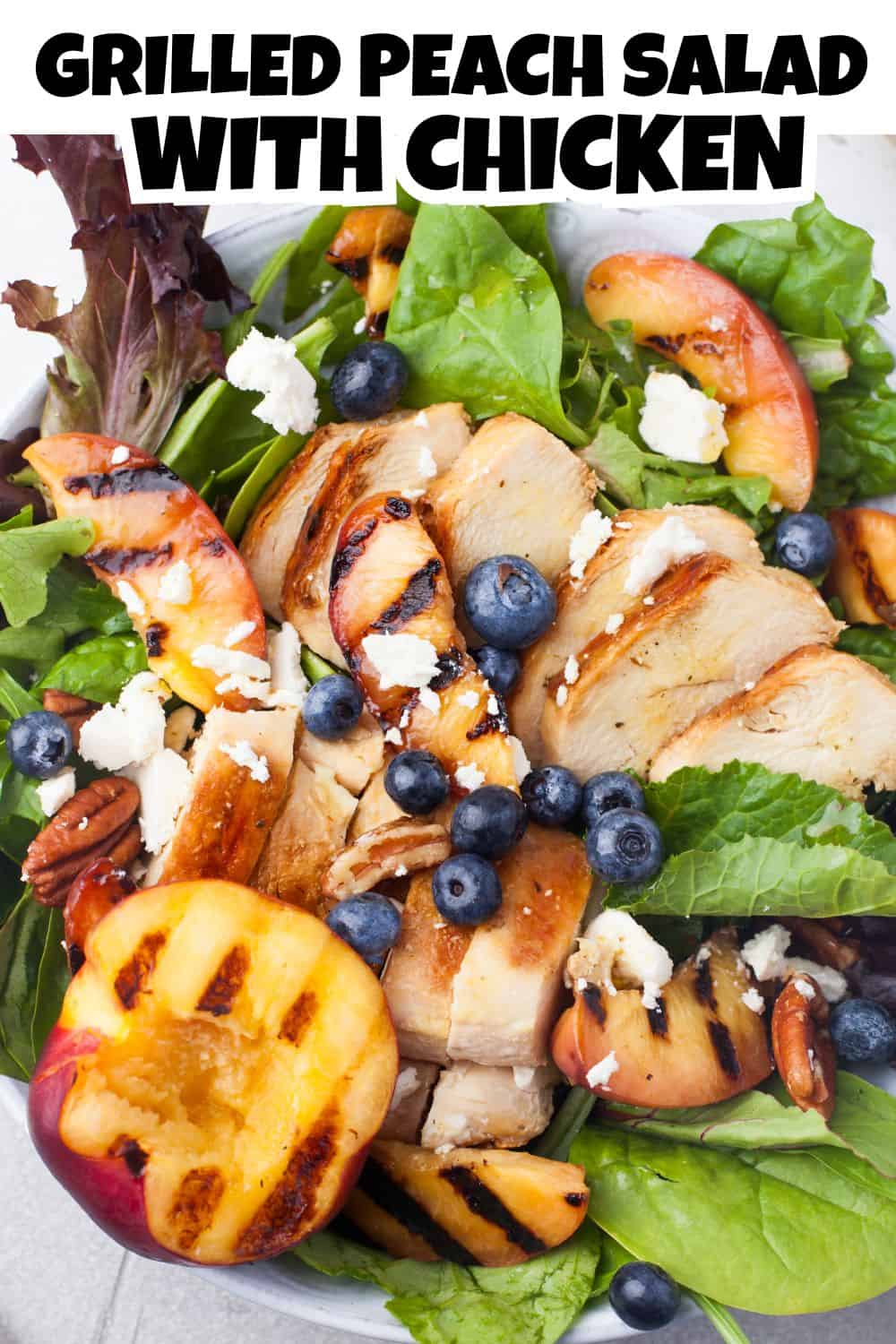 Grilled Peach Salad with Chicken - Marathons & Motivation